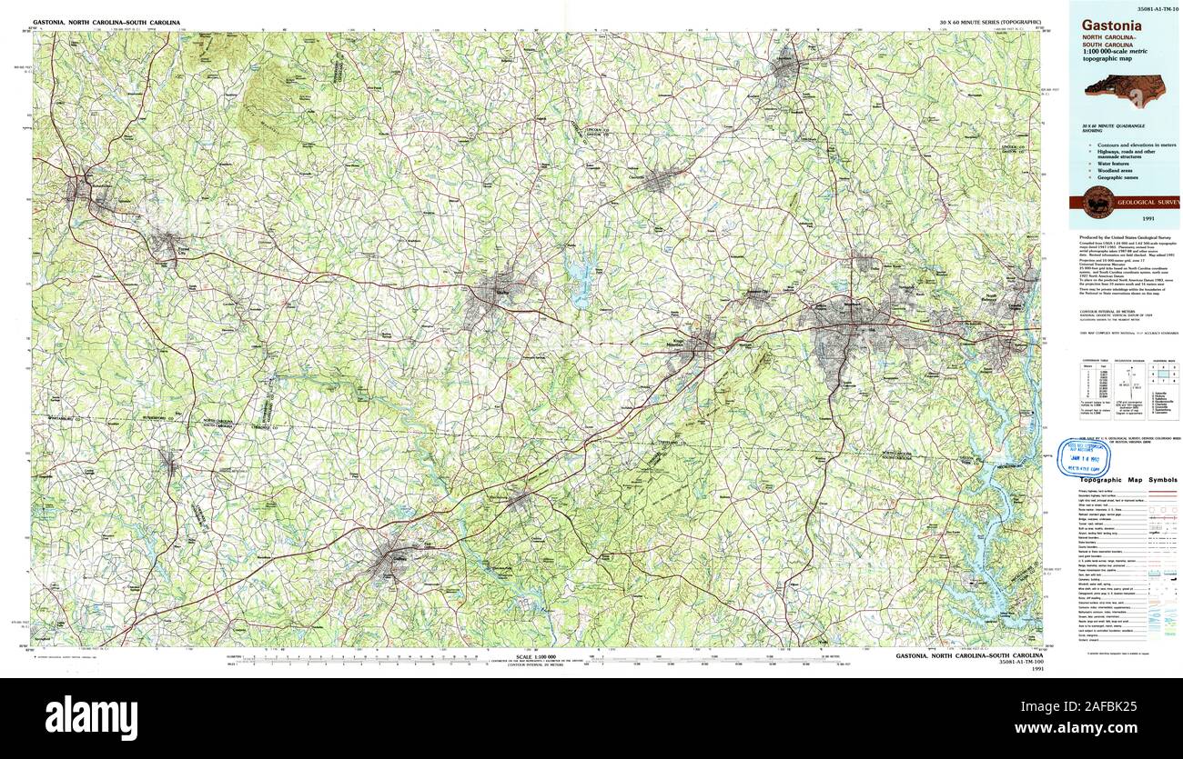 Gastonia map hi-res stock photography and images - Alamy