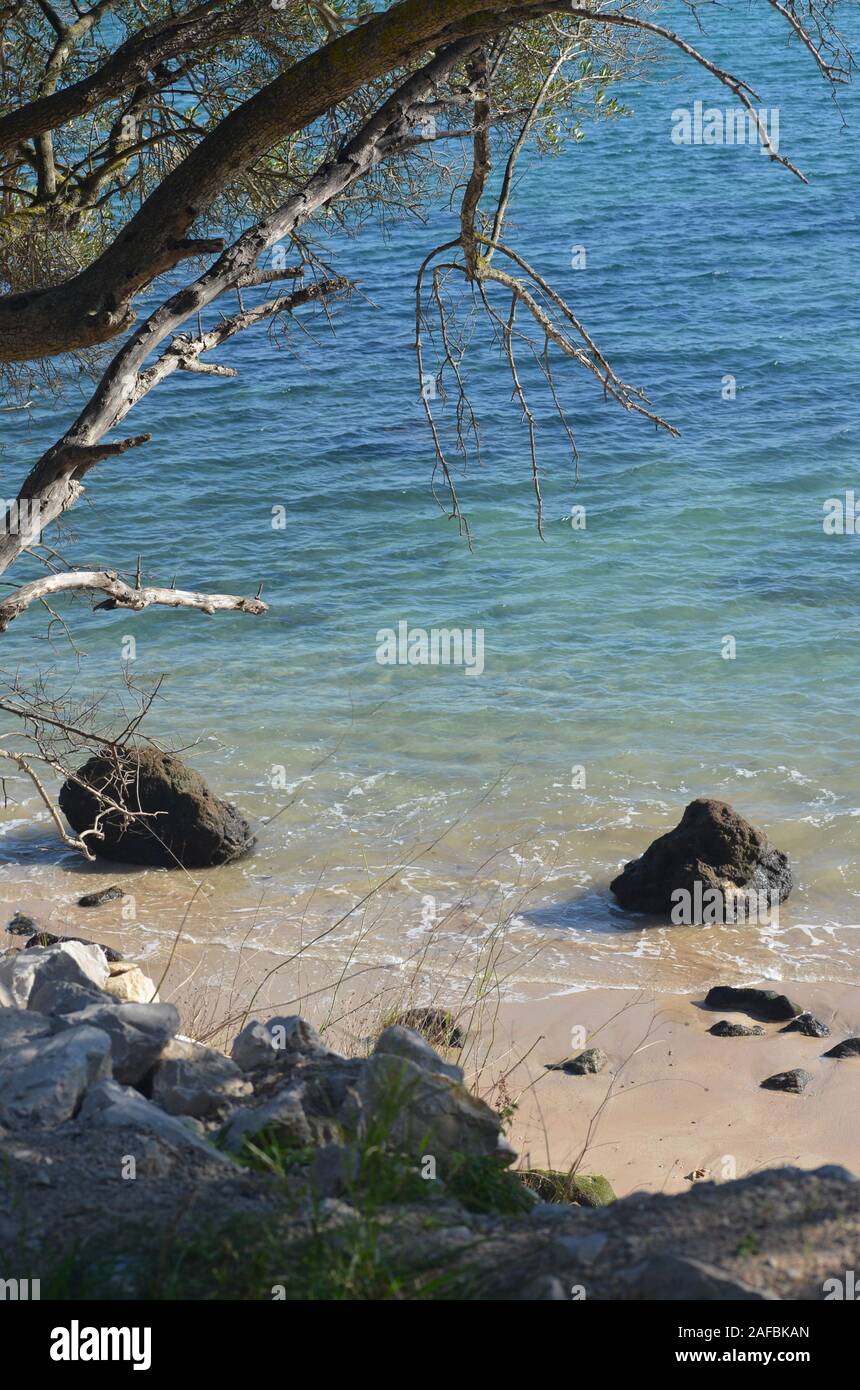 Portinho da Arrabida beach within the Serra da Arrabida natural park ...