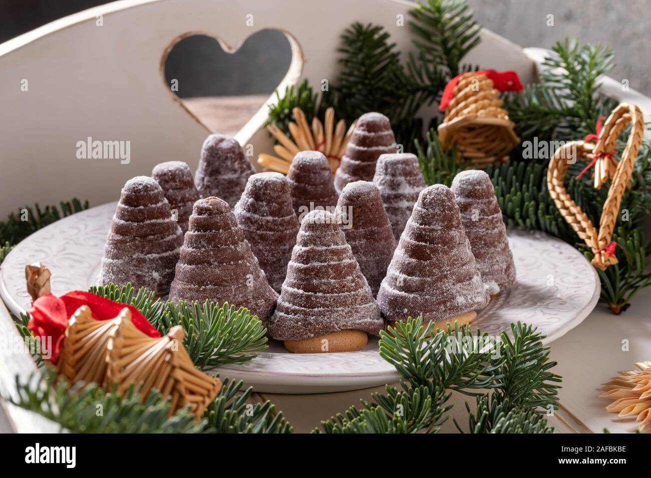 Traditional Czech Christmas cookies called beehives or wasp nests Stock ...