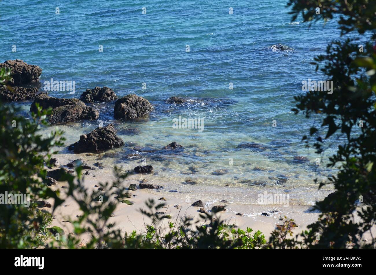 Portinho da Arrabida beach within the Serra da Arrabida natural park ...