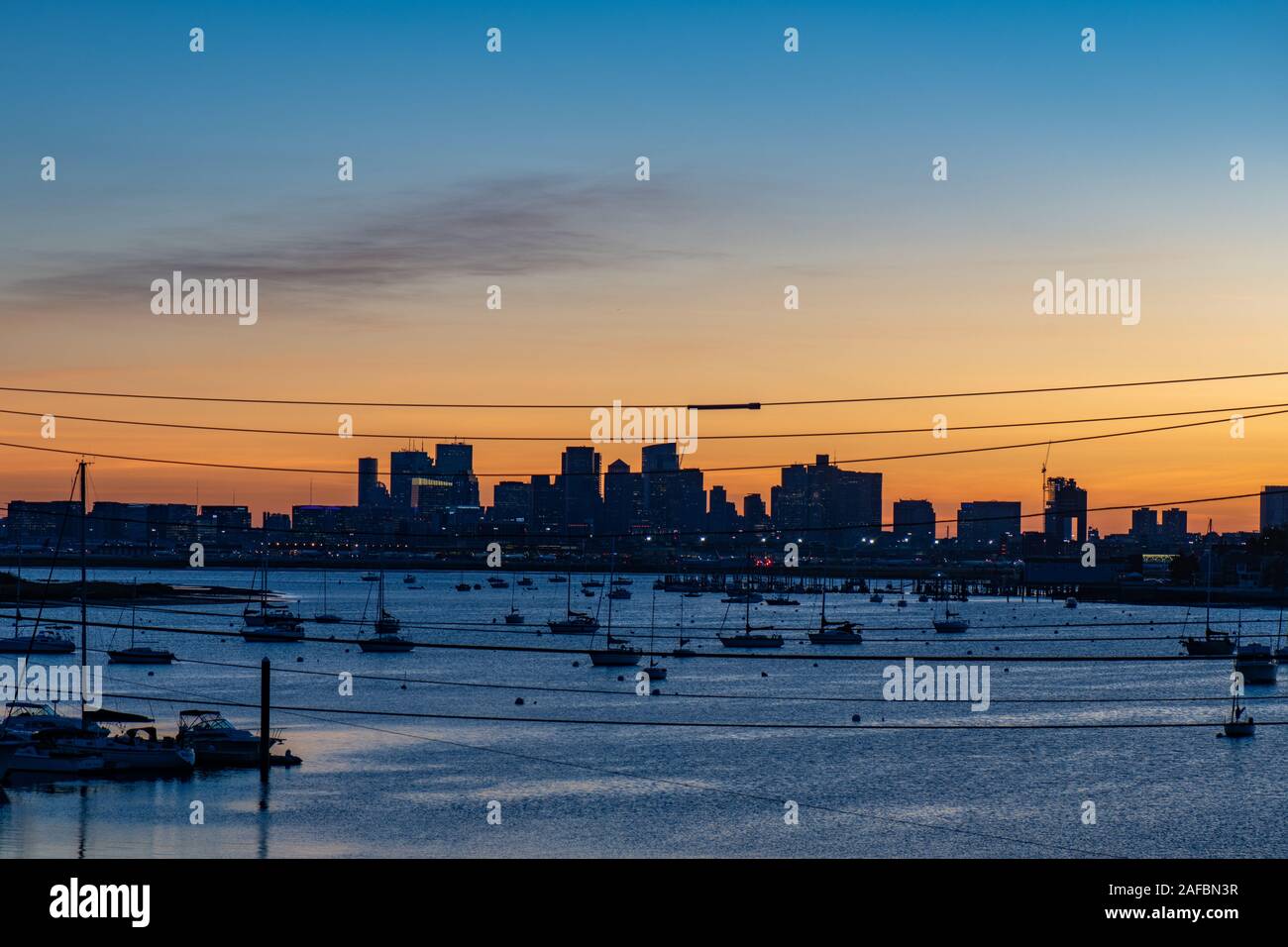Boston skyline sunset hi-res stock photography and images - Alamy