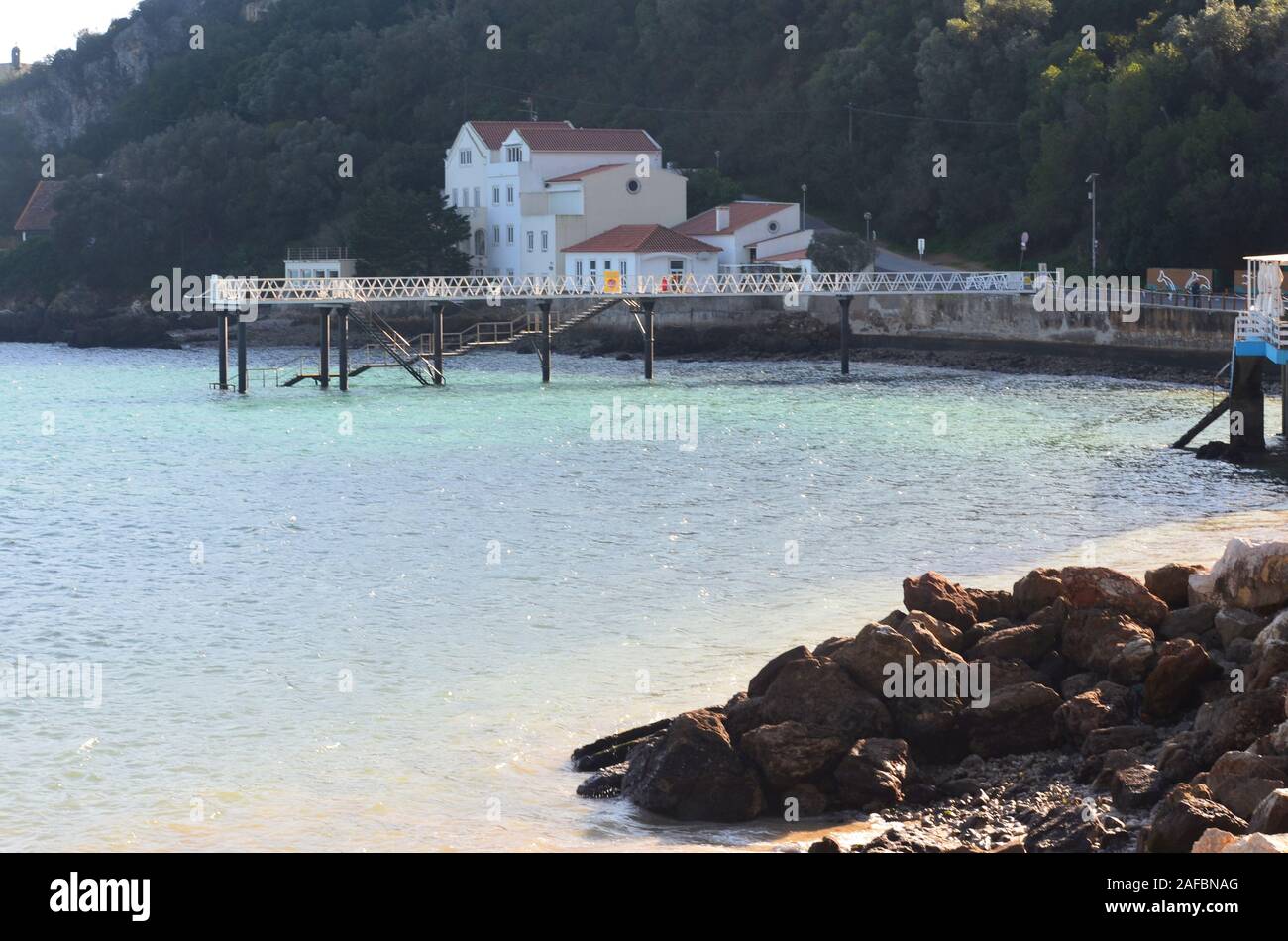 Portinho da Arrabida beach within the Serra da Arrabida natural park ...