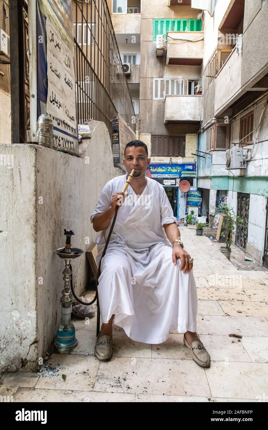 Africa, Egypt, Cairo. October 20, 2018. Man in traditional clothing ...