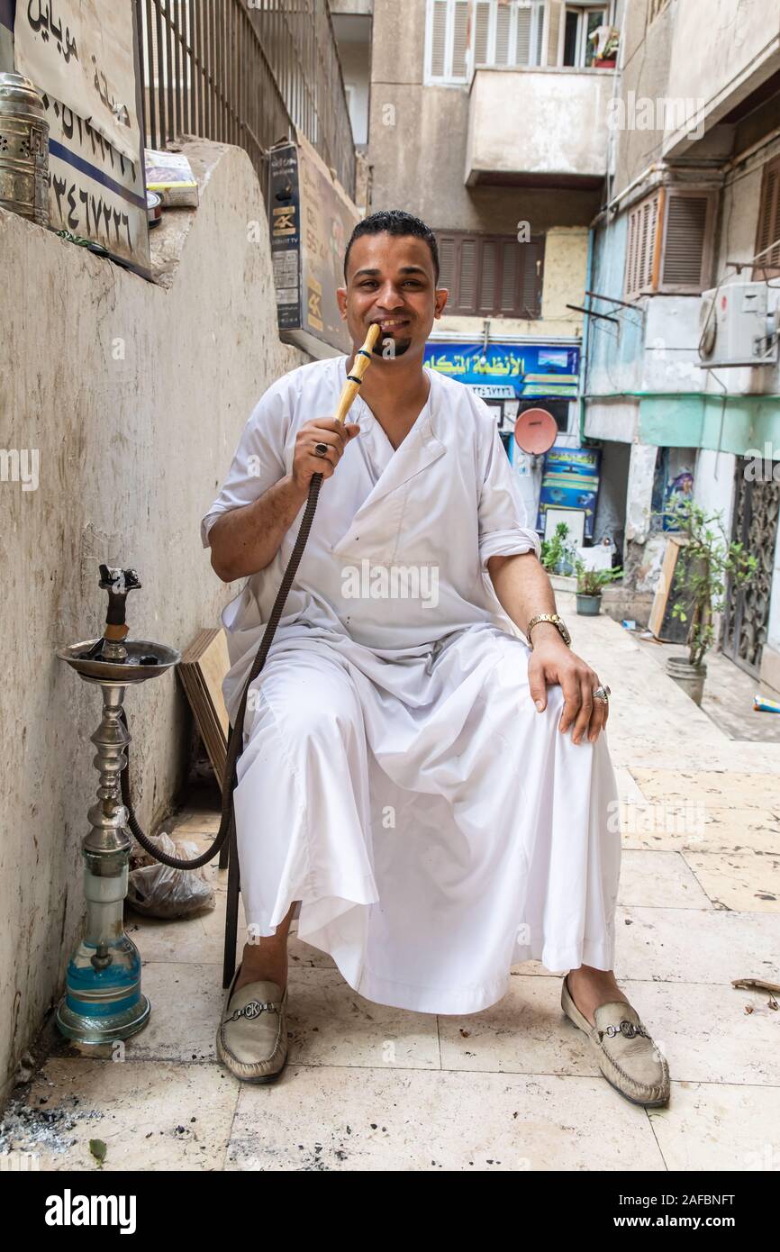 Africa, Egypt, Cairo. October 20, 2018. Man in traditional clothing ...