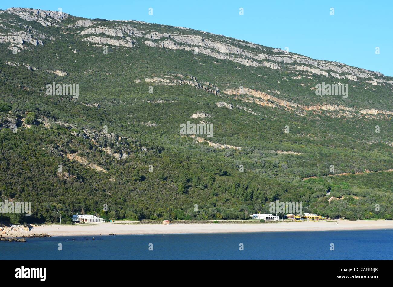 Portinho da Arrabida beach within the Serra da Arrabida natural park ...