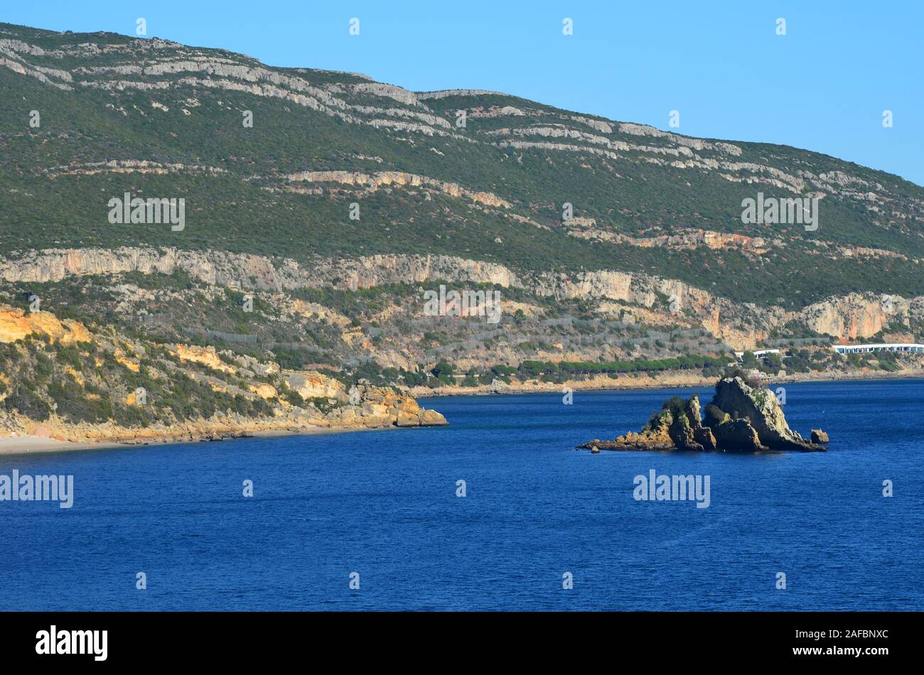 Portinho da Arrabida beach within the Serra da Arrabida natural park ...