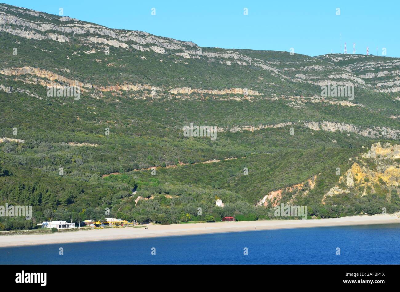 Portinho da Arrabida beach within the Serra da Arrabida natural park ...