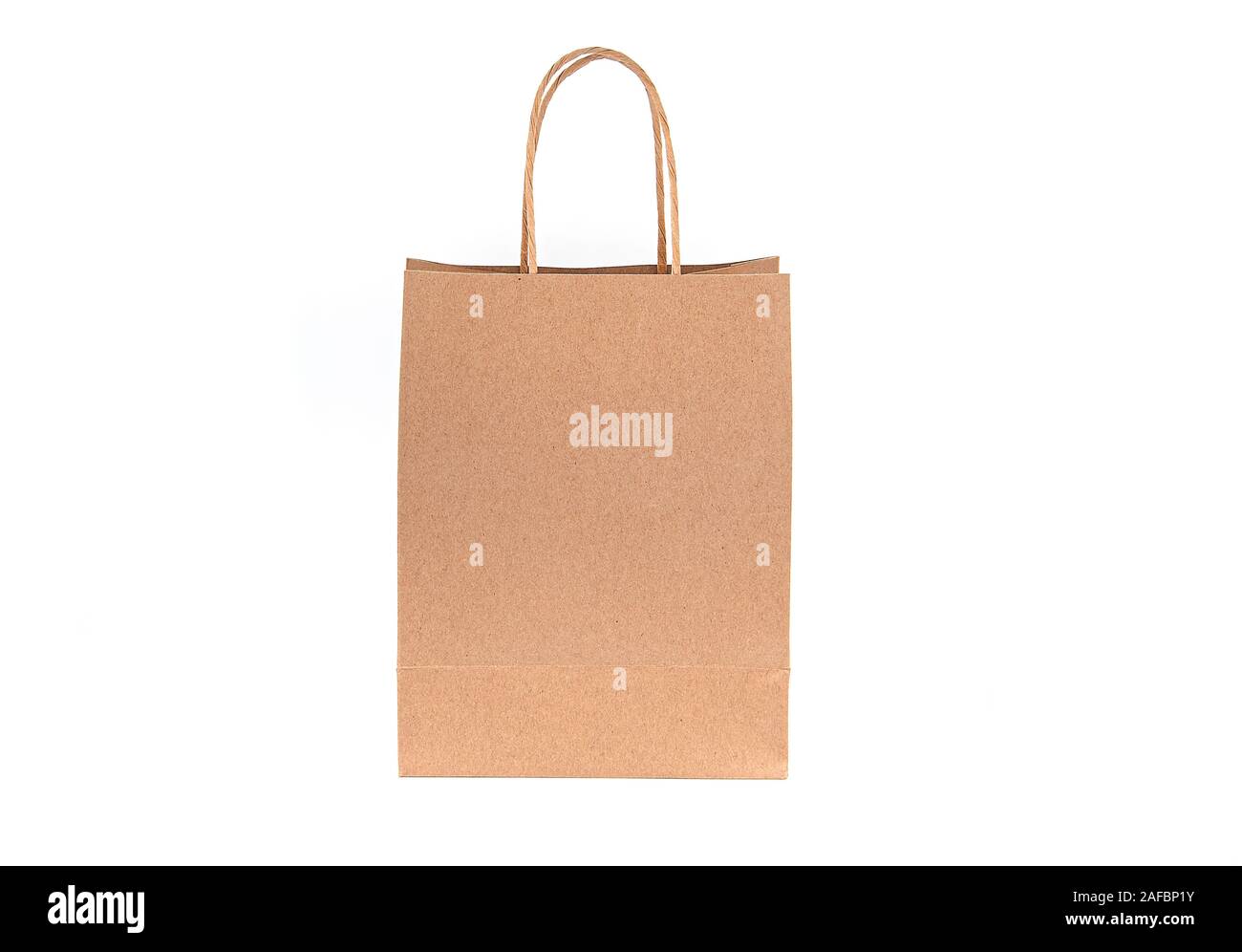 Paper Bag, empty Bag, Handle isolated on white Background Stock Photo ...