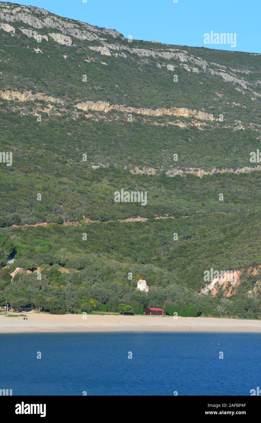 Portinho da Arrabida beach within the Serra da Arrabida natural park ...