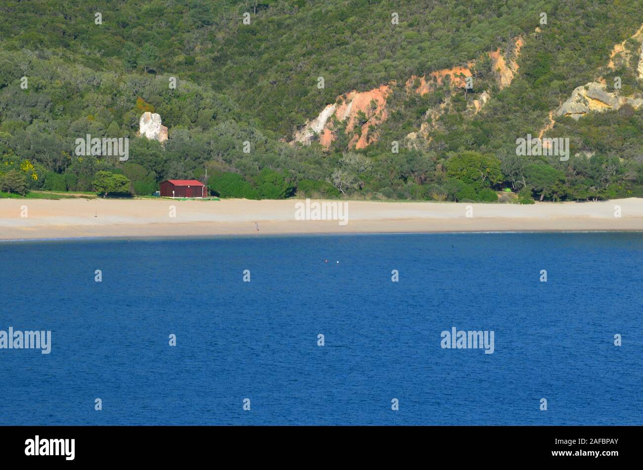 Portinho da Arrabida beach within the Serra da Arrabida natural park ...