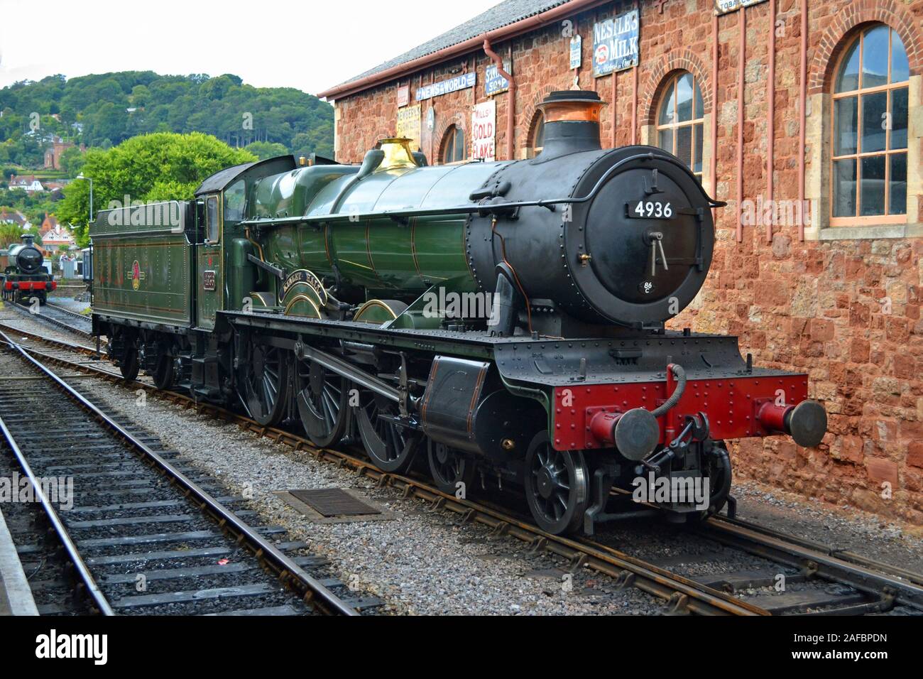 Kinlet Hall 4936 steam train at Minehead Station, West Somerset Railway, Somerset, UK Stock ...