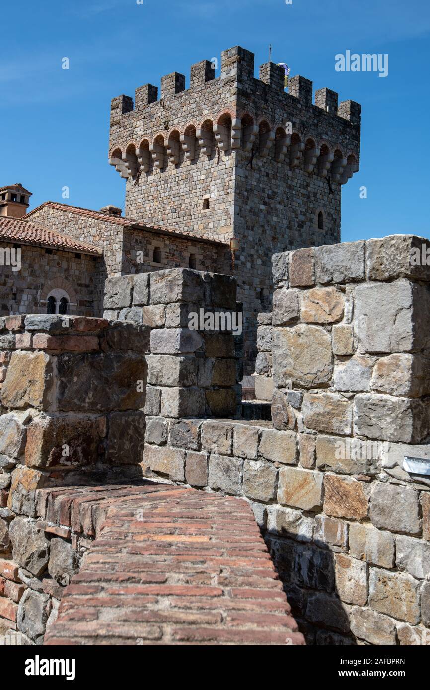 CASTELLO DI AMOROSA Winery, Calistoga, Napa valley, California, USA ...