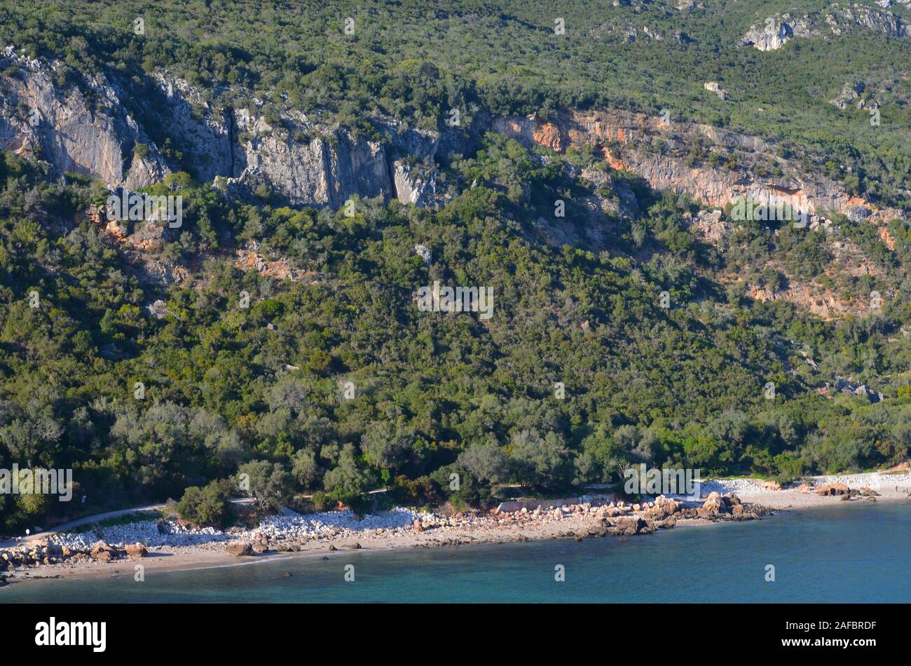 Portinho da Arrabida beach within the Serra da Arrabida natural park ...
