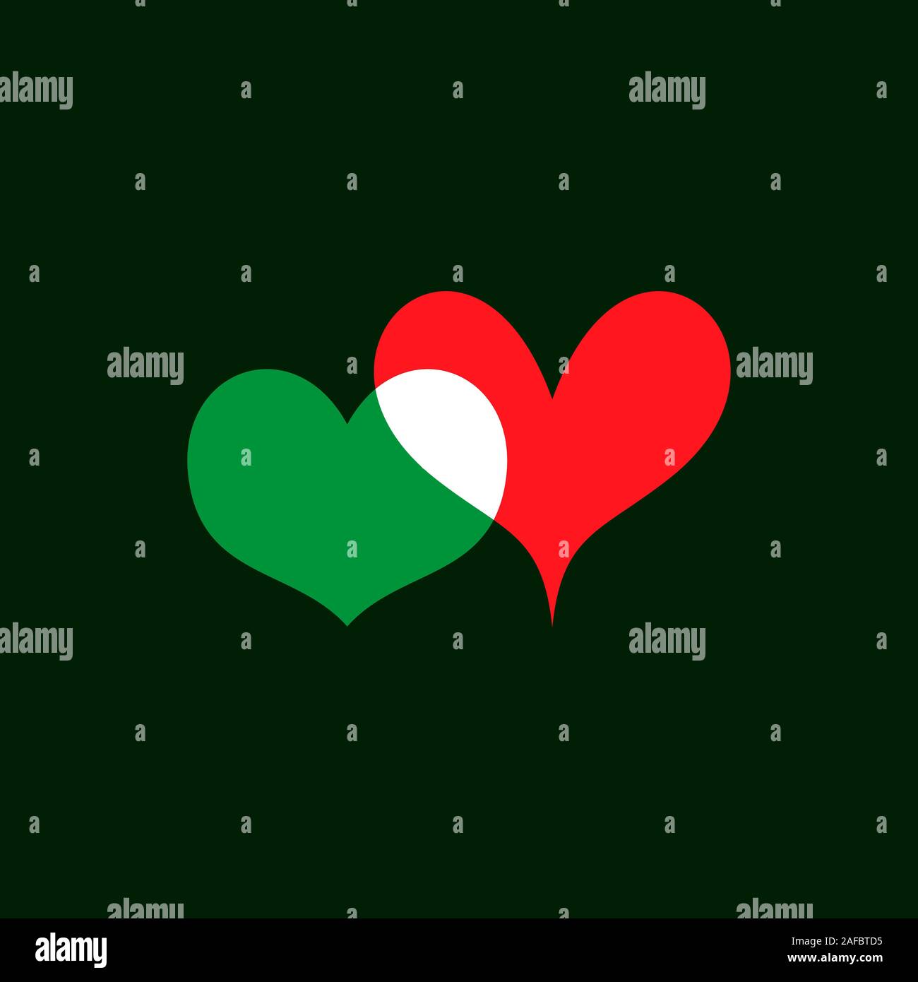 Hearts icon isolated on dark green background Romantic hearts icon red ...