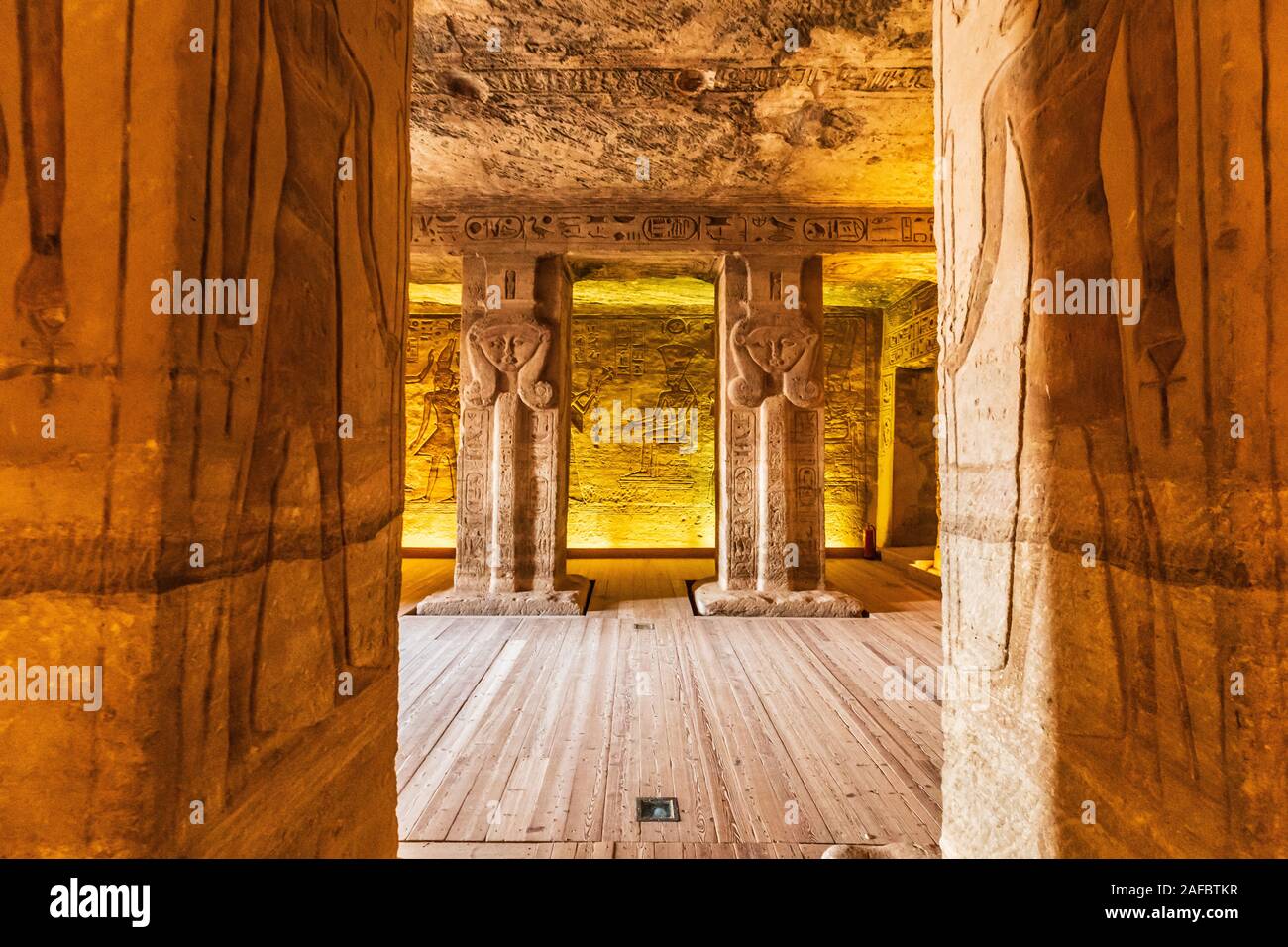 Africa, Egypt, Abu Simbel. October 10, 2018. Interior of the Small ...