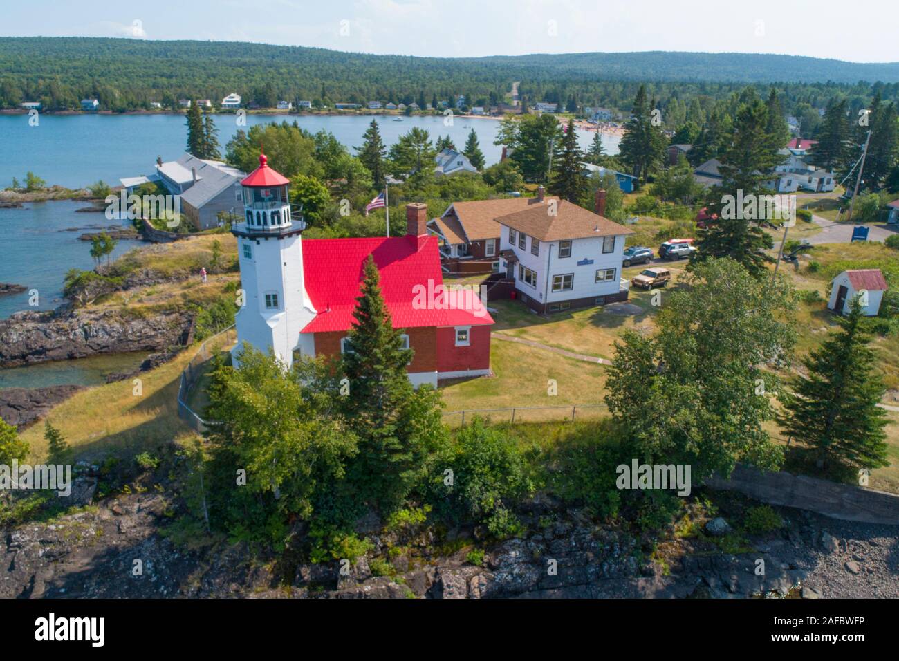 Eagle Harbor lighthousein Eagle Harbor michigan on Keewnaw peninsula on ...