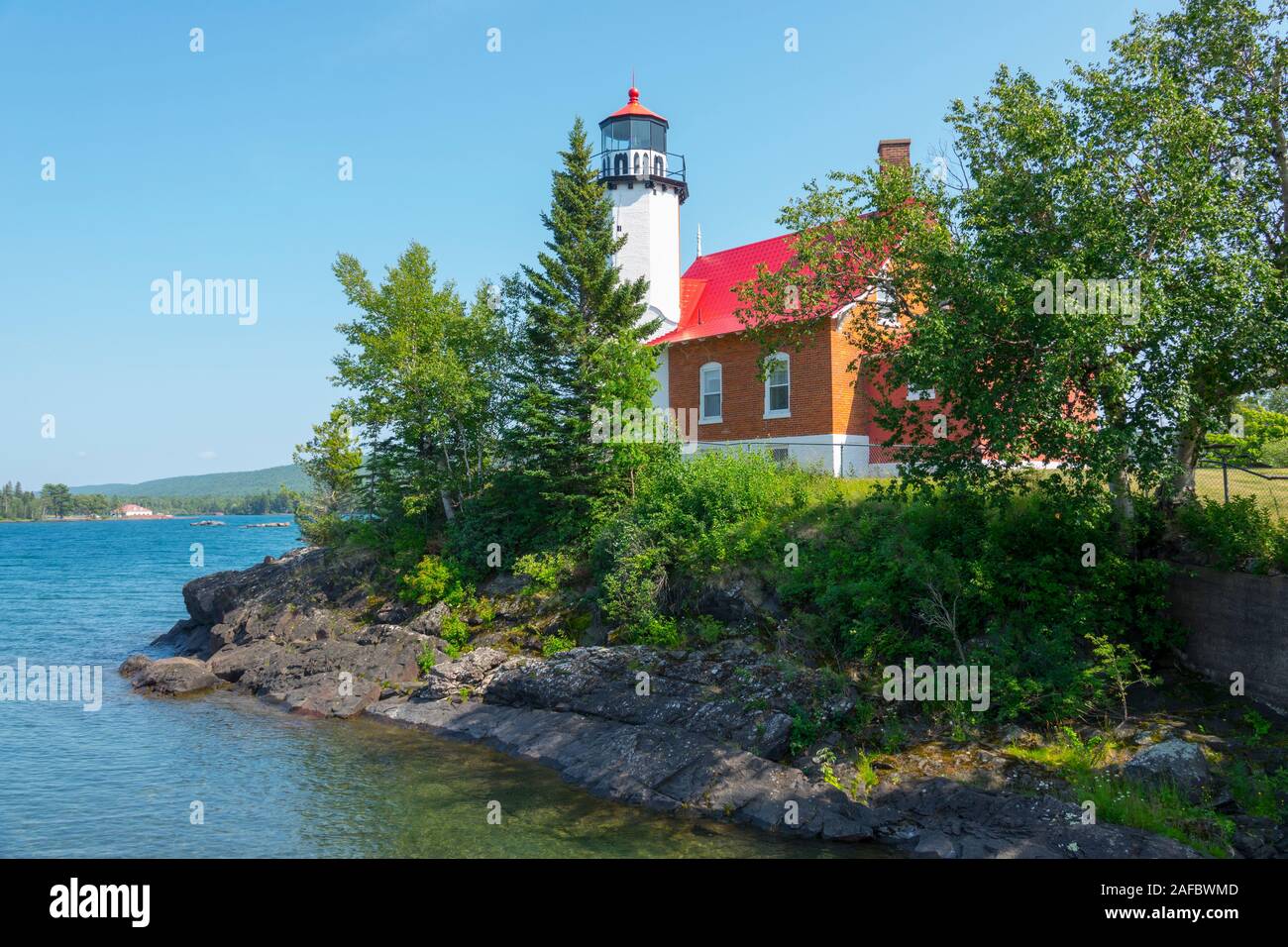 Eagle Harbor lighthousein Eagle Harbor michigan on Keewnaw peninsula on ...