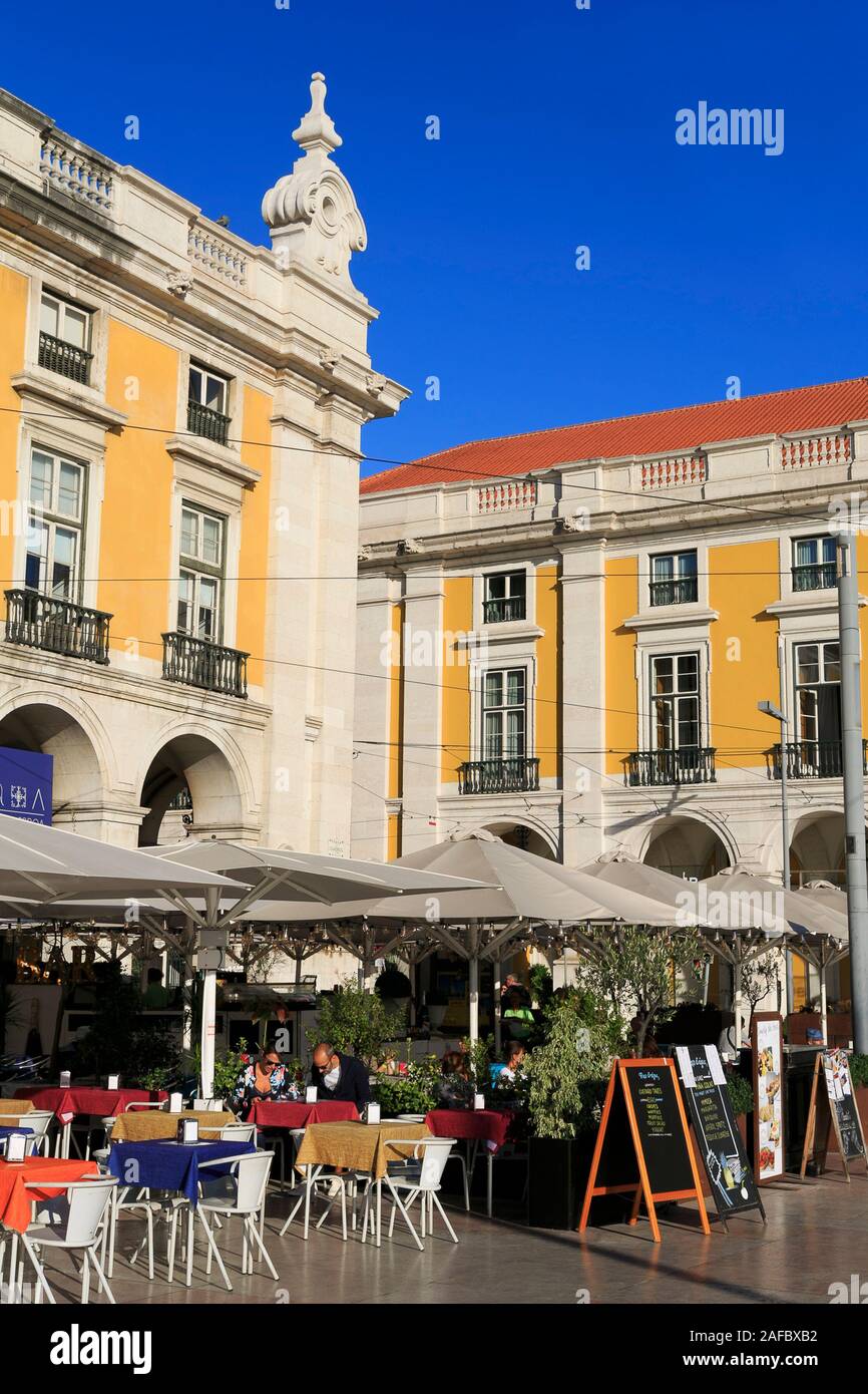Cafe, Praca Do Comercio,Lisbon, Portugal Stock Photo - Alamy
