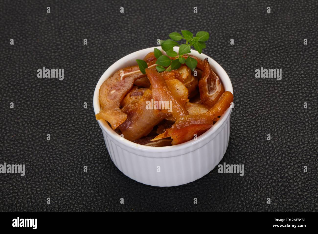 Pork ear snack in the bowl Stock Photo - Alamy