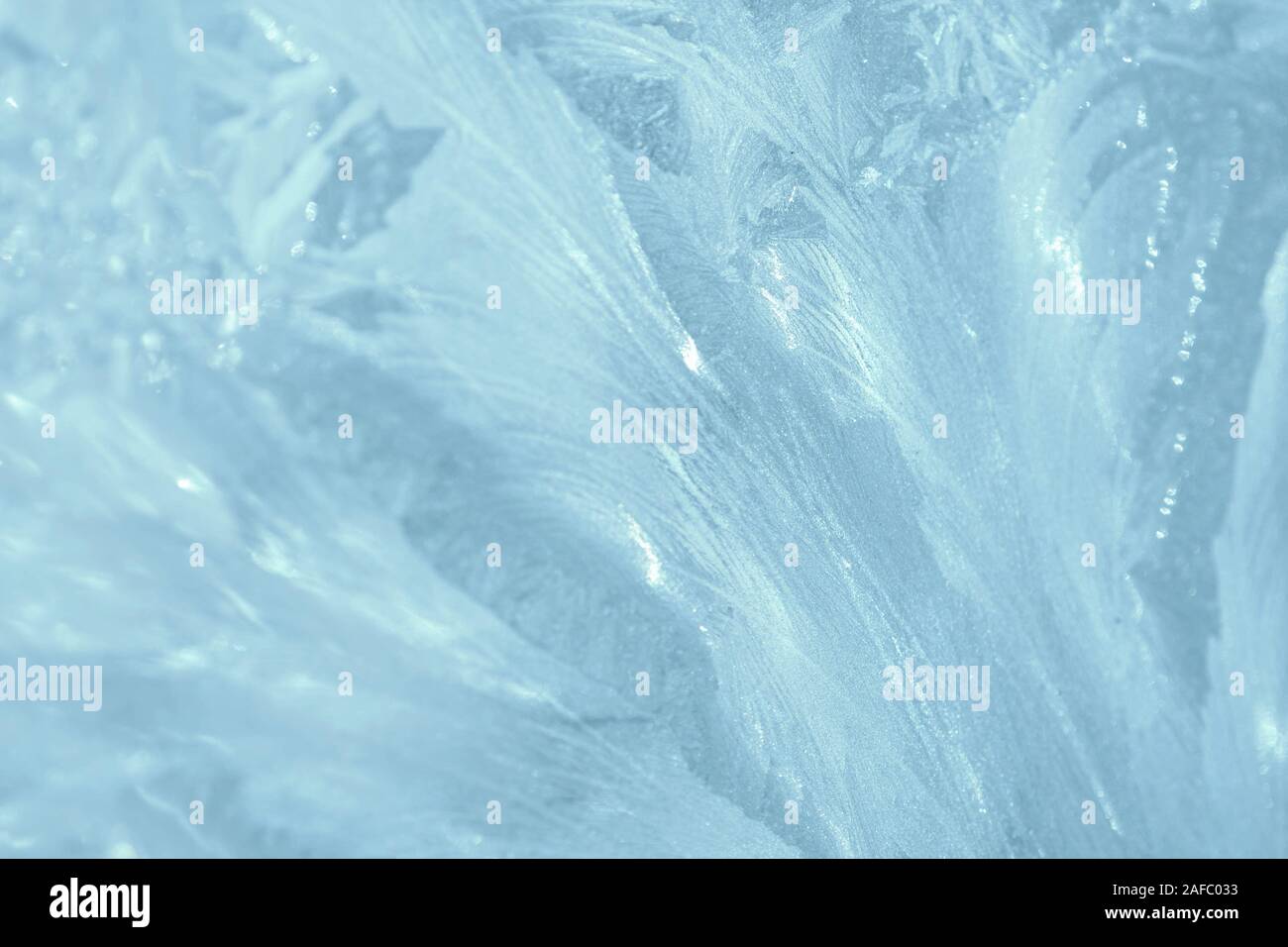 Frosty patterns on the window in winter. Natural abstract background of ...