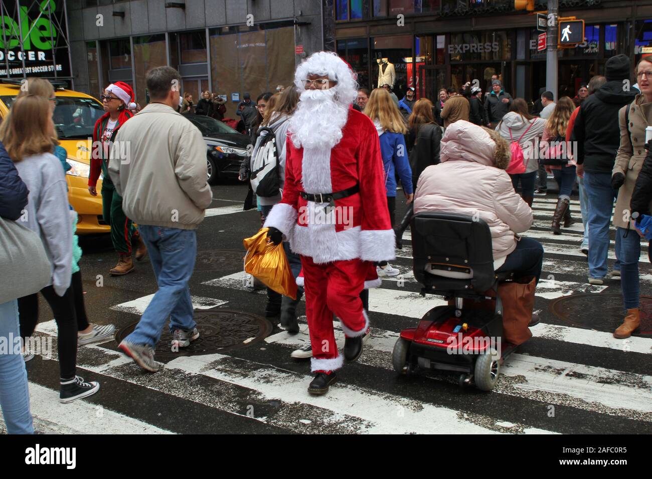 December 14, 2019, New York, New York, USA: SantaCon NYC 2019. Santa's ...