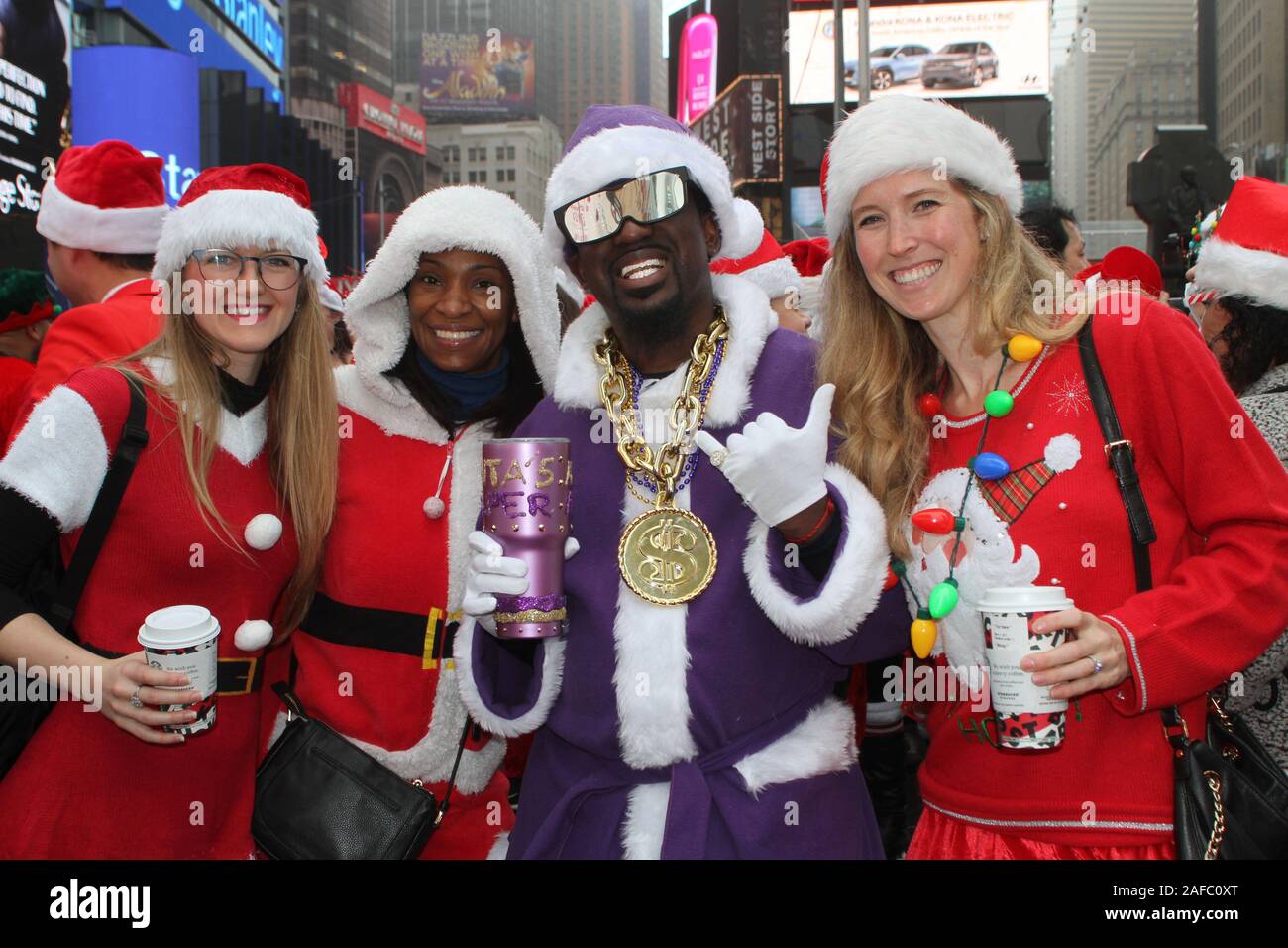 December 14, 2019, New York, New York, USA: SantaCon NYC 2019. Santa's ...