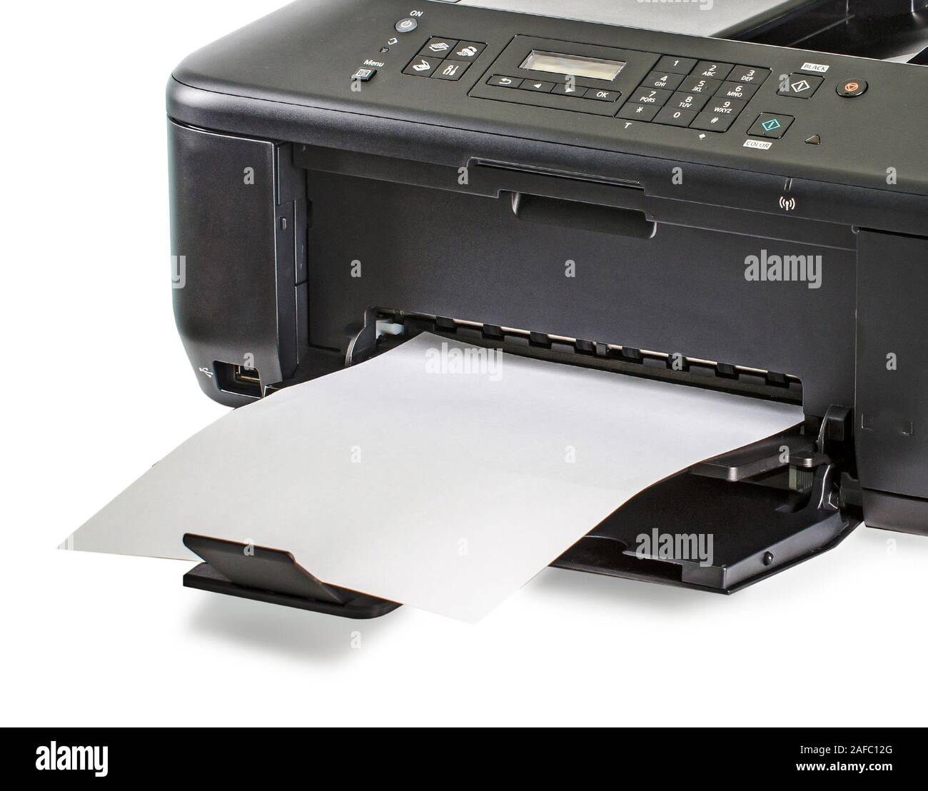 Printer isolated on white background Stock Photo - Alamy