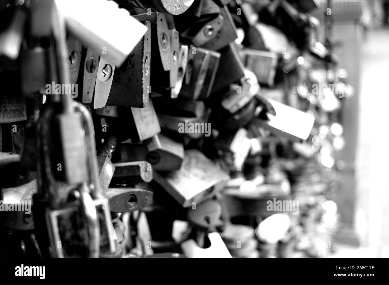 Love lock hung on bridge in Riga to represent love and relationship ...