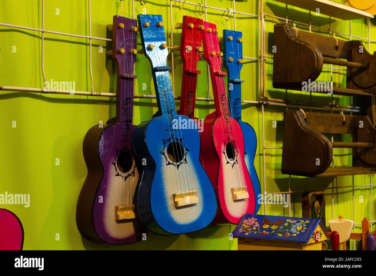 Sinaloa, Mexico - December 12 2019: Sale of Mexican handicrafts music ...