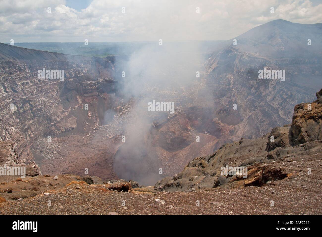 Masaya Volcano emitting large quantities of sulfur dioxide gas from ...