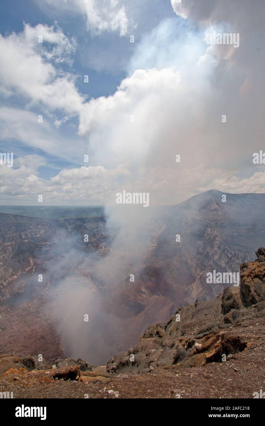 Masaya Volcano emitting large quantities of sulfur dioxide gas from ...