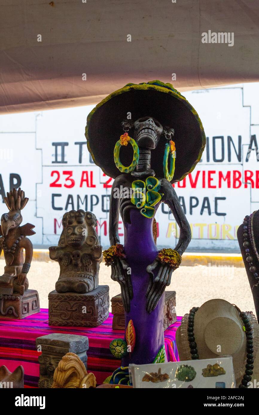 Sinaloa, Mexico - December 12 2019: Sale of skull and catrine ...