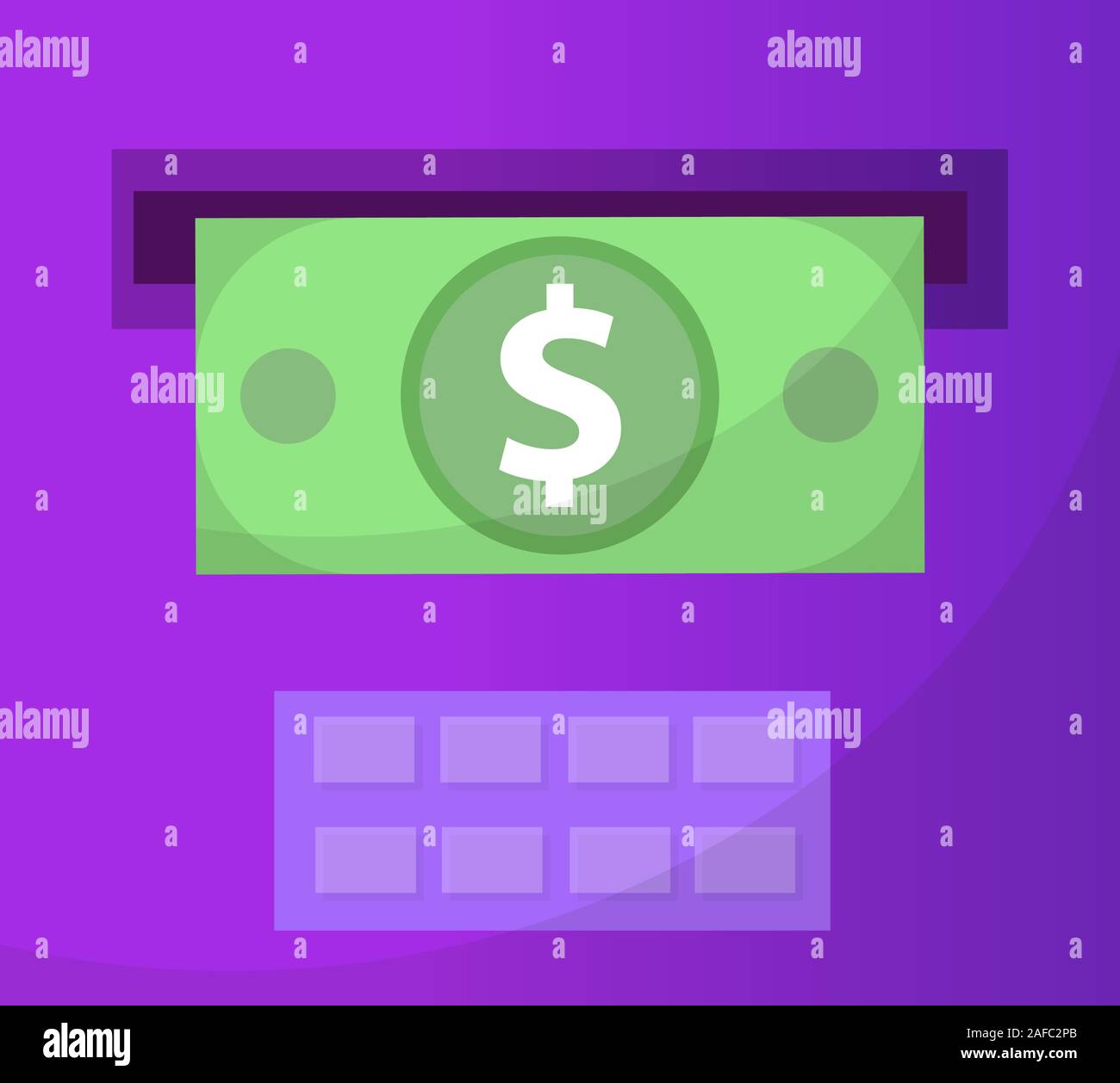 ATM gives out money icon, flat design. ATM cashouts isolated on white ...