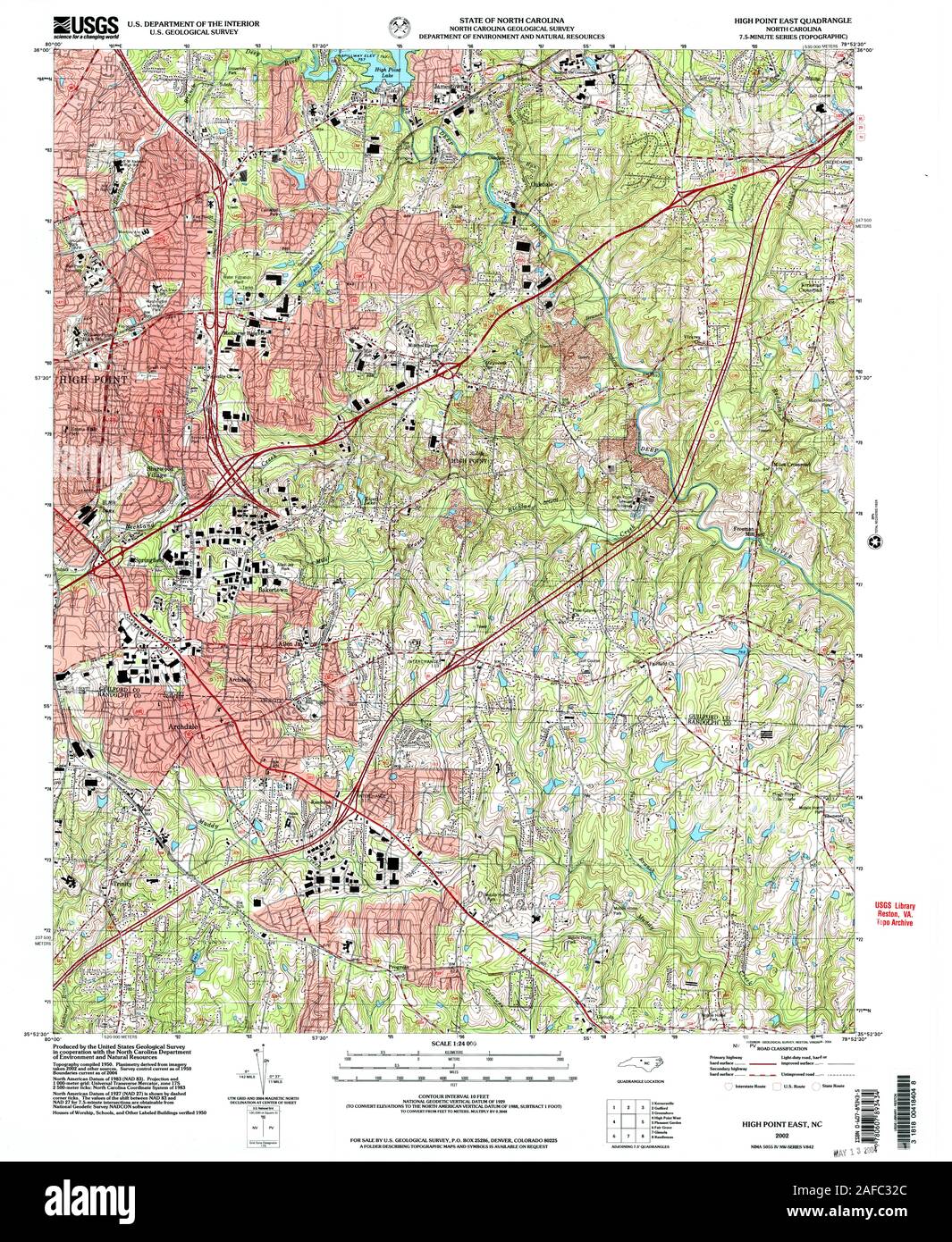 High point north carolina map hi-res stock photography and images - Alamy