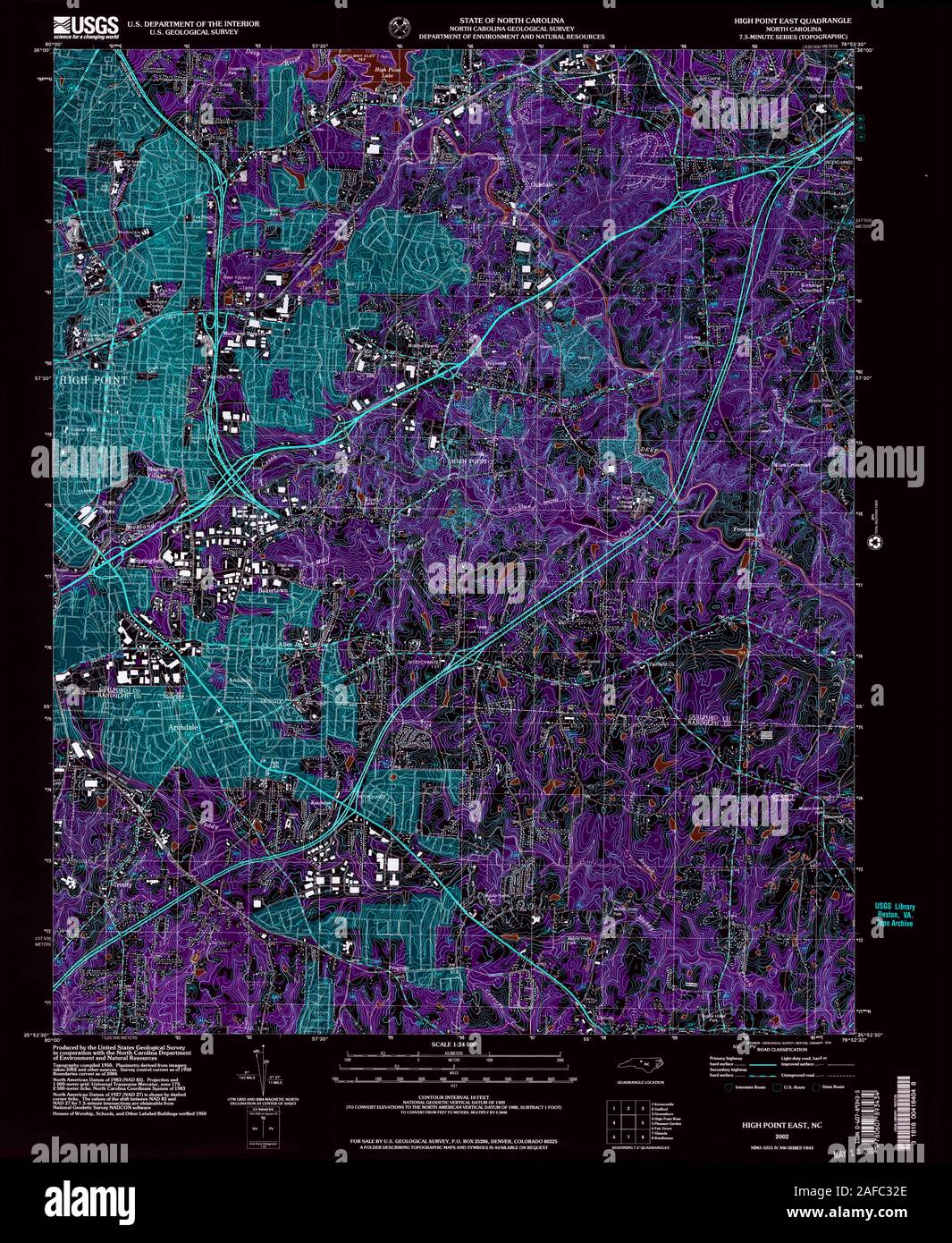 High point north carolina map hi-res stock photography and images - Alamy