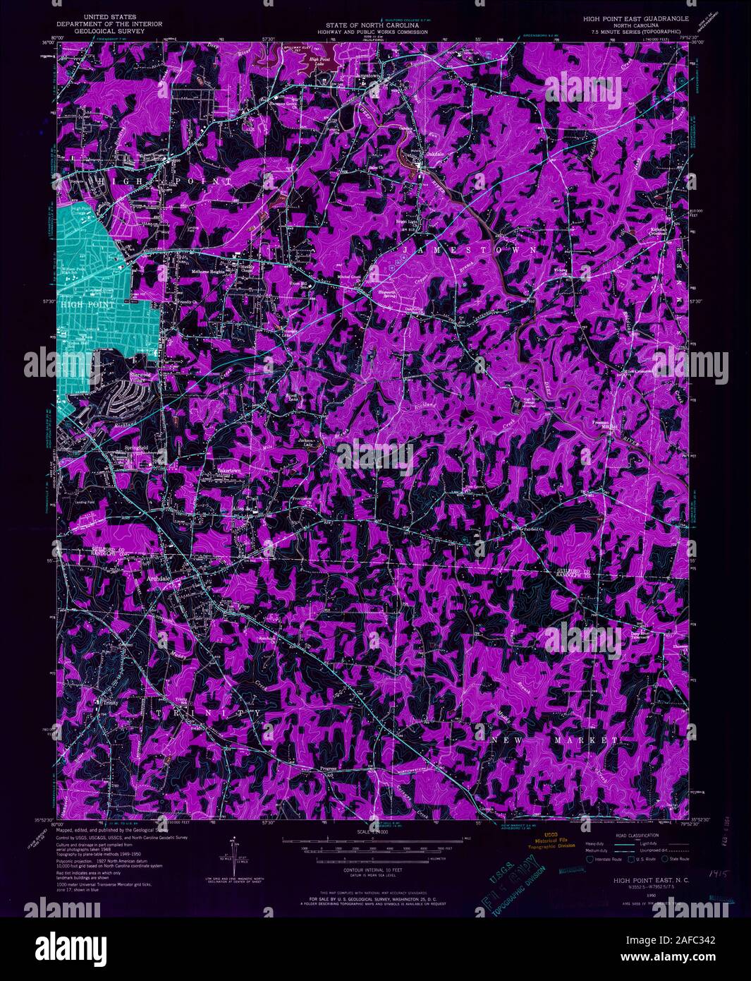 High point north carolina map hi-res stock photography and images - Alamy