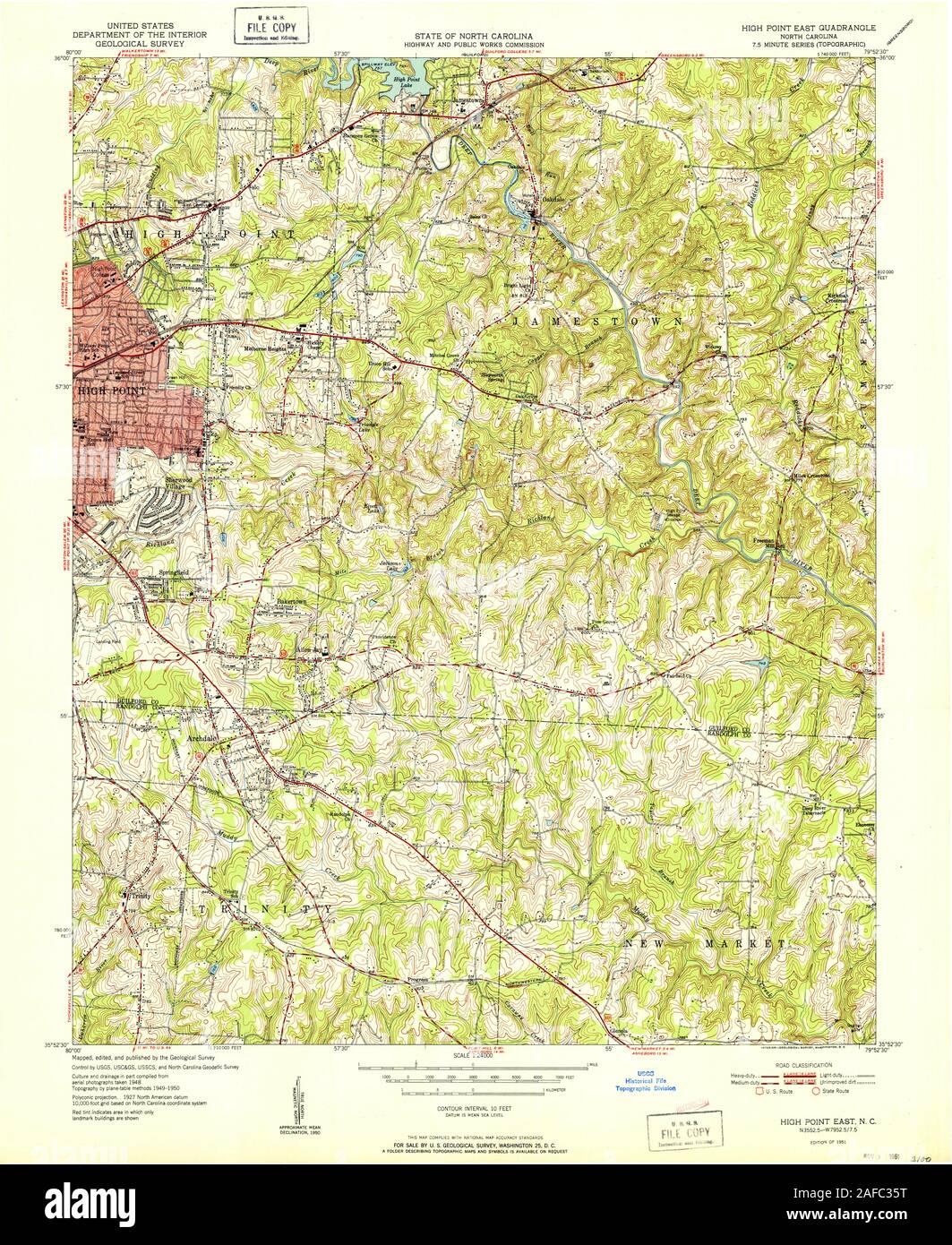 High point north carolina map hi-res stock photography and images - Alamy