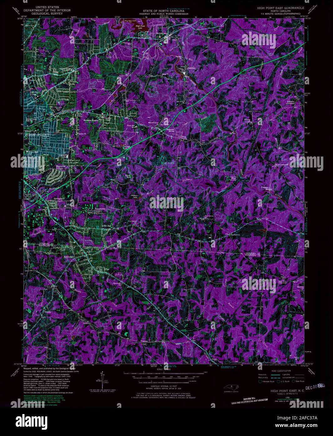 High point north carolina map hi-res stock photography and images - Alamy