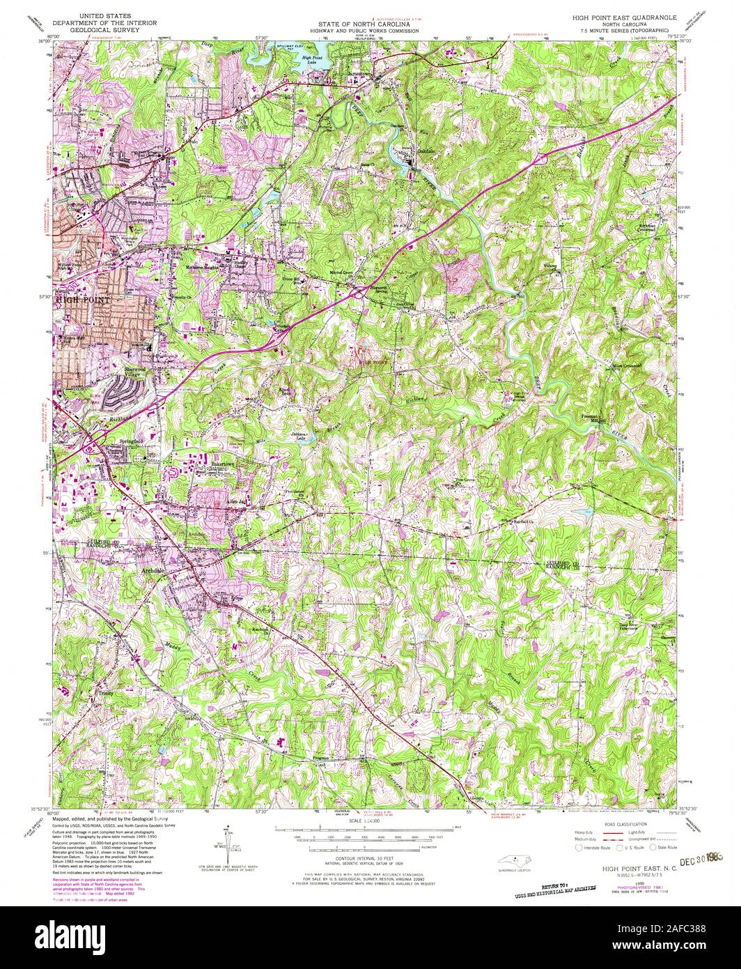 High point north carolina map hi-res stock photography and images - Alamy