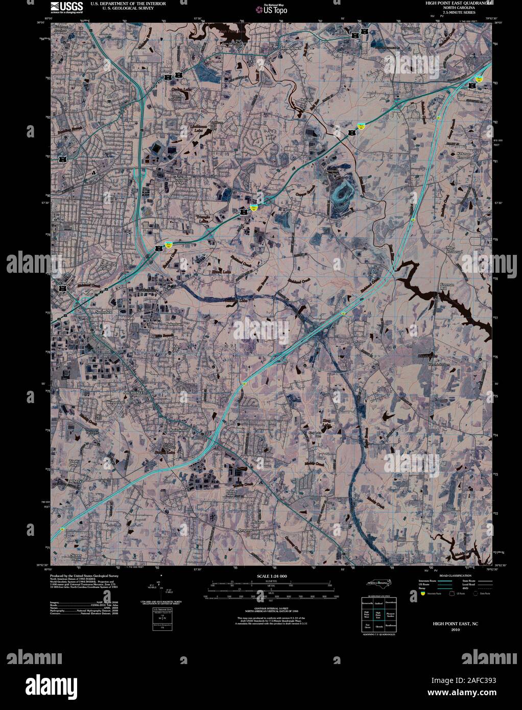 High point north carolina map hi-res stock photography and images - Alamy