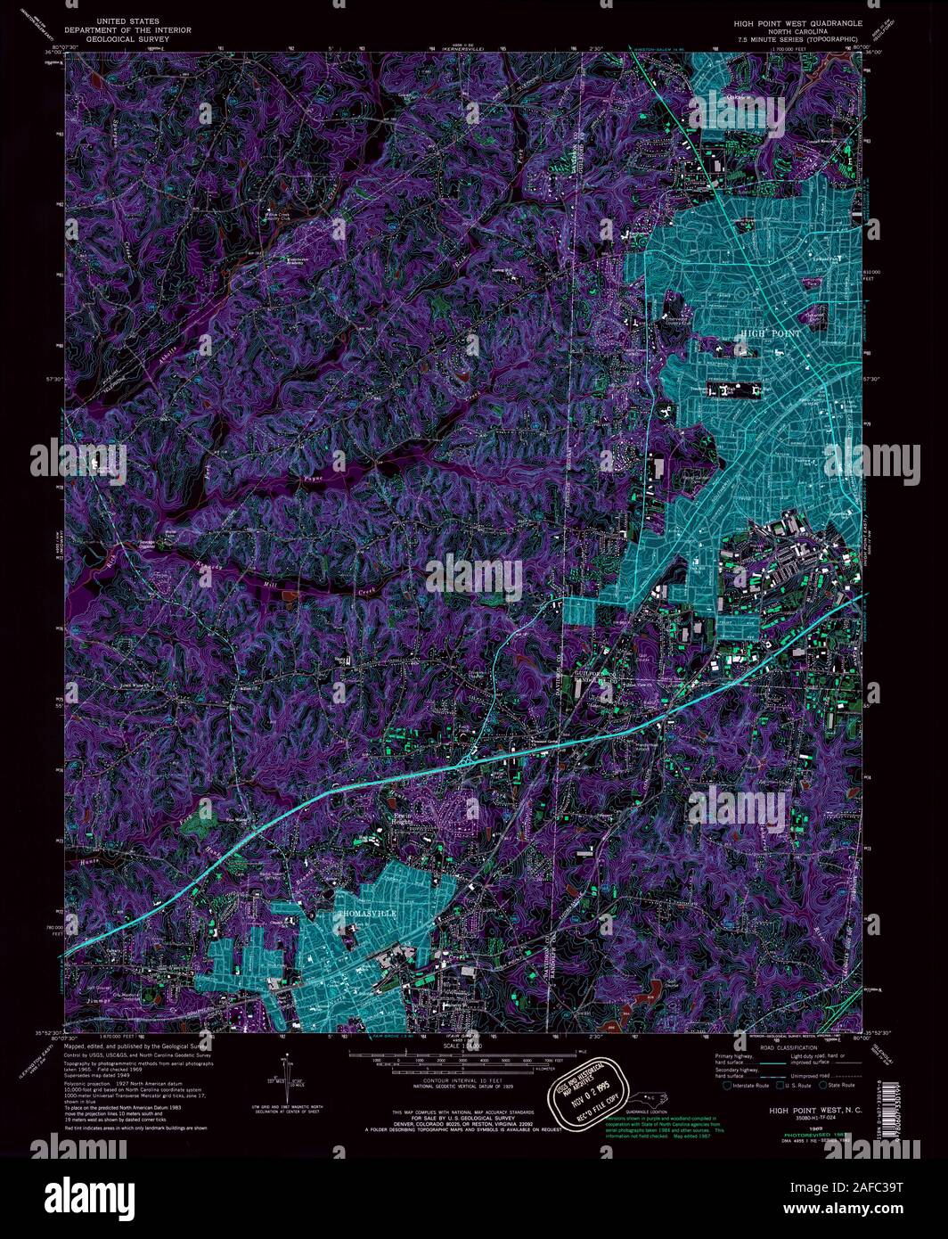 High point north carolina map hi-res stock photography and images - Alamy