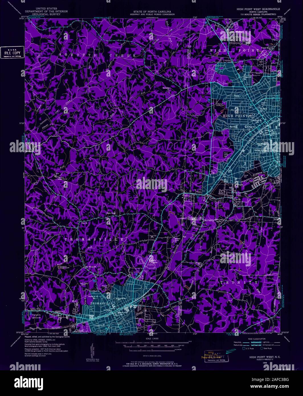 High point north carolina map hi-res stock photography and images - Alamy