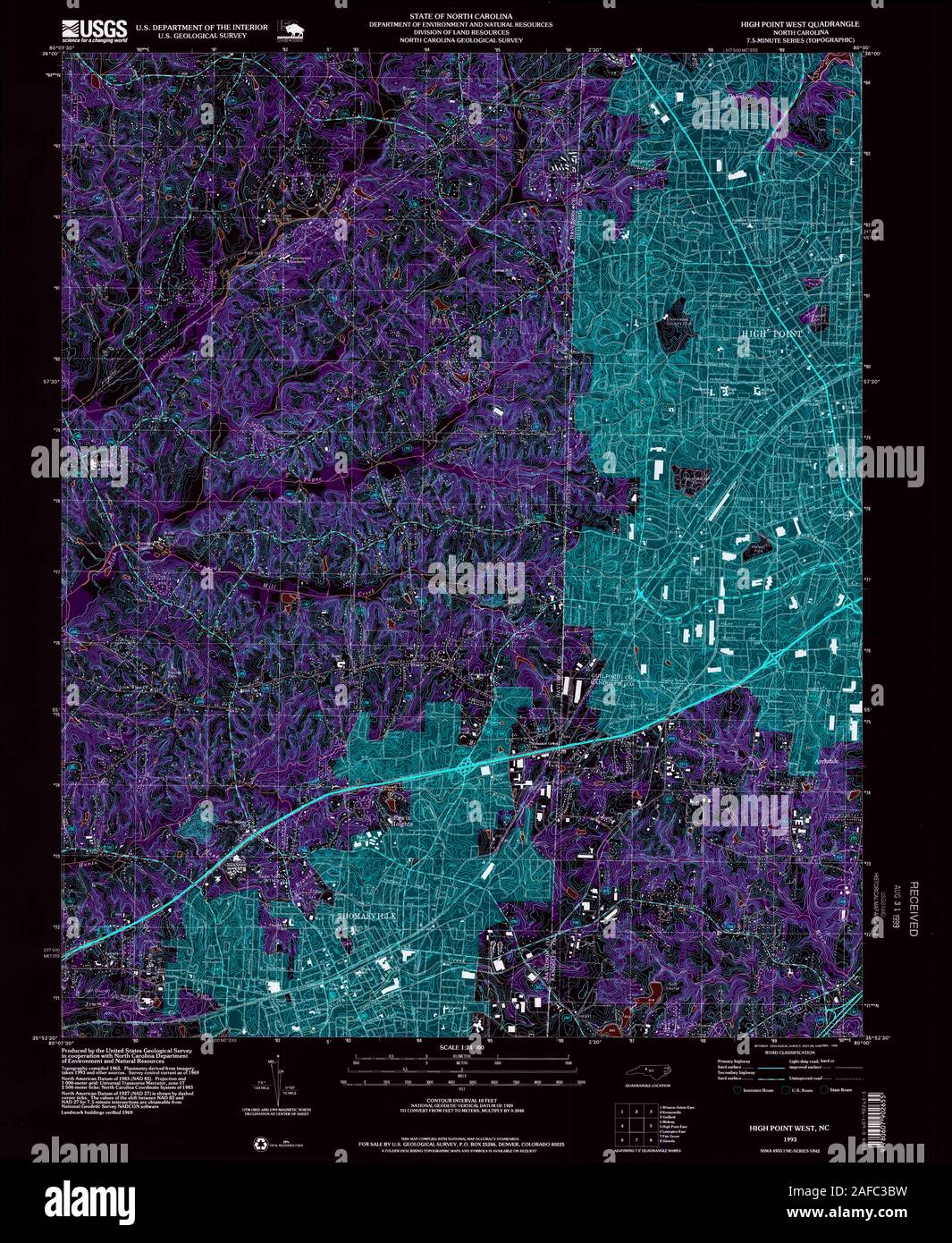 High point north carolina map hi-res stock photography and images - Alamy