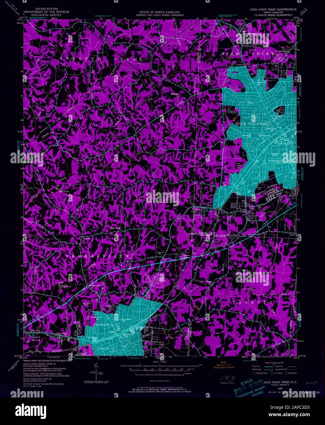 High point north carolina map hi-res stock photography and images - Alamy