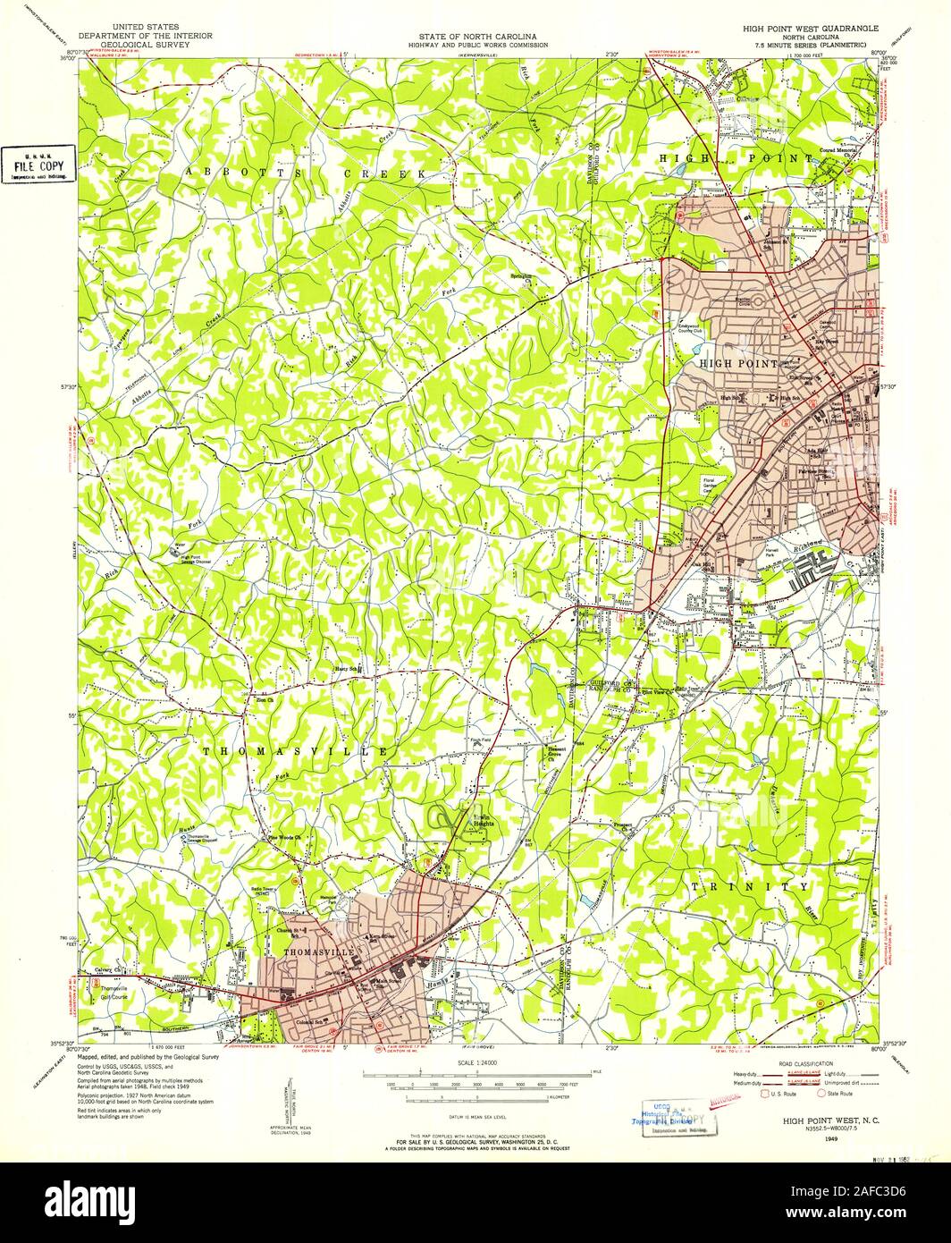 High point north carolina map hi-res stock photography and images - Alamy