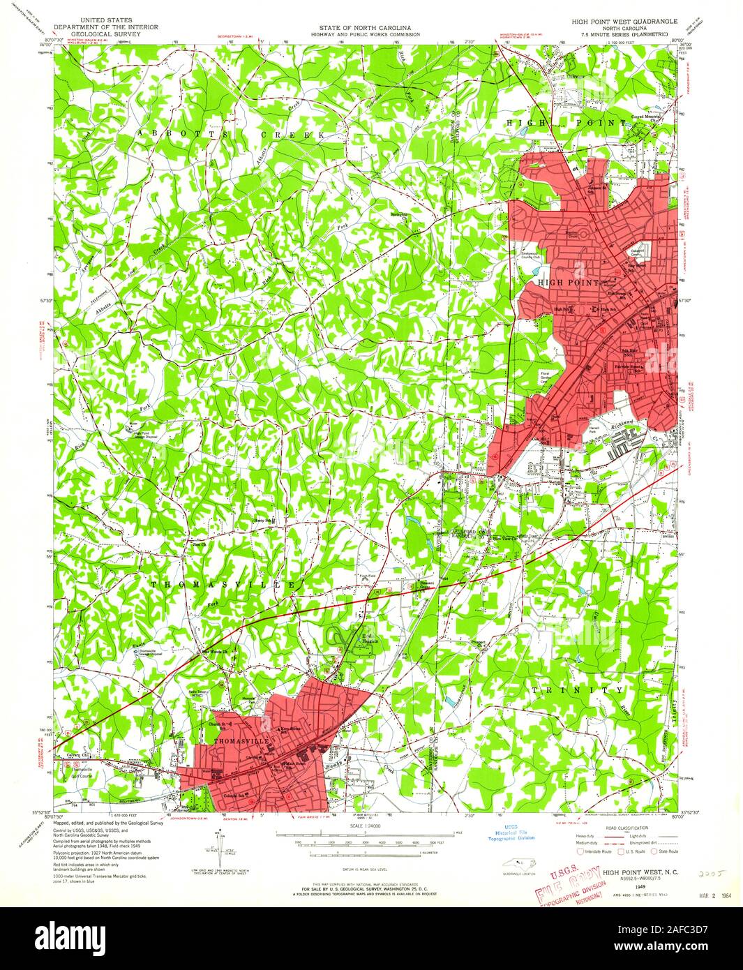 High point north carolina map hi-res stock photography and images - Alamy
