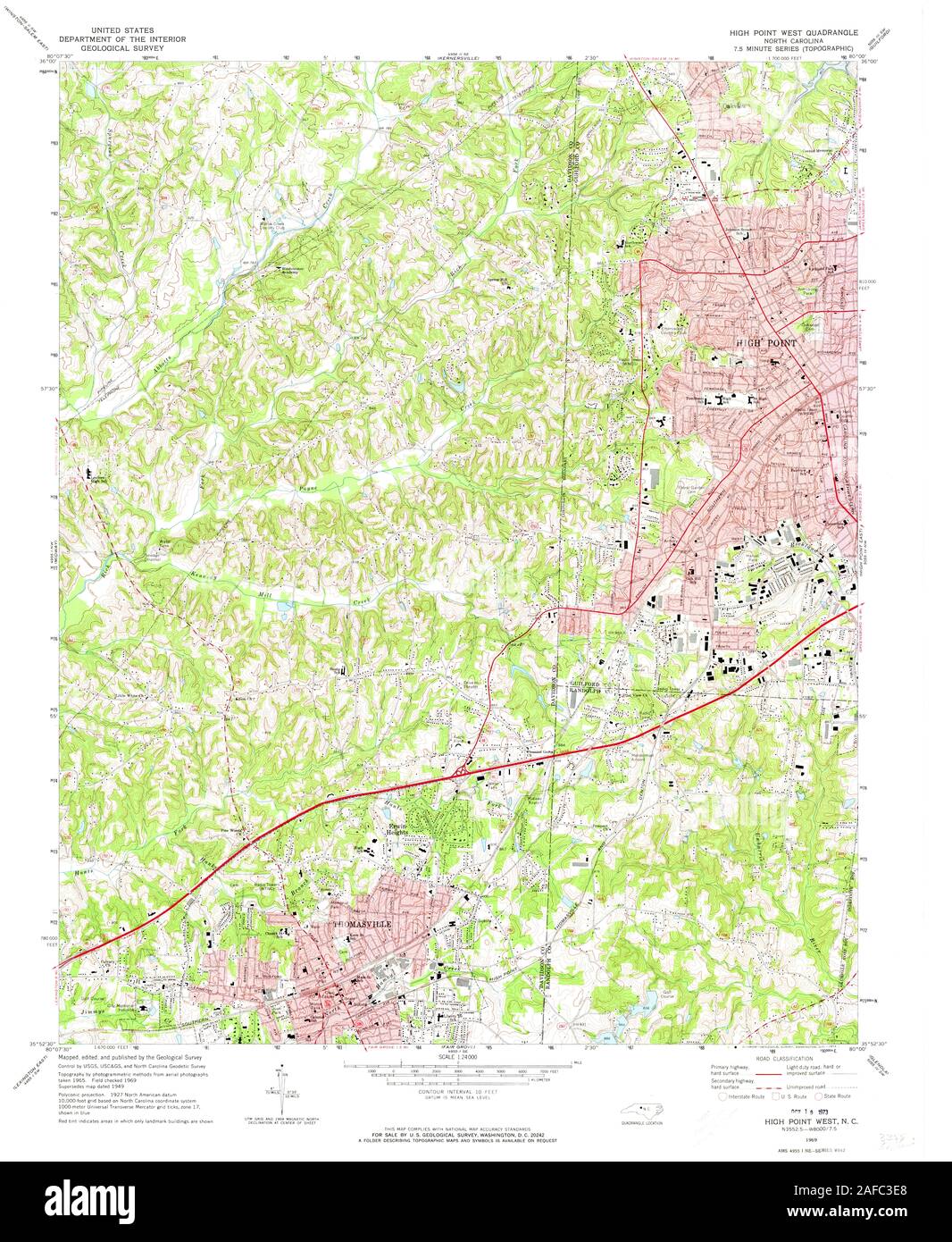 High point north carolina map hi-res stock photography and images - Alamy