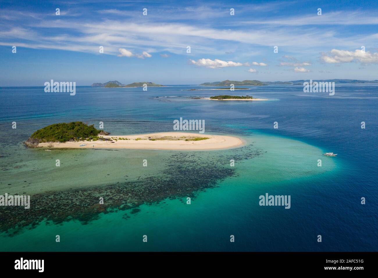 Aerial view of South Cay Private Island,Coron,Philippines Stock Photo ...
