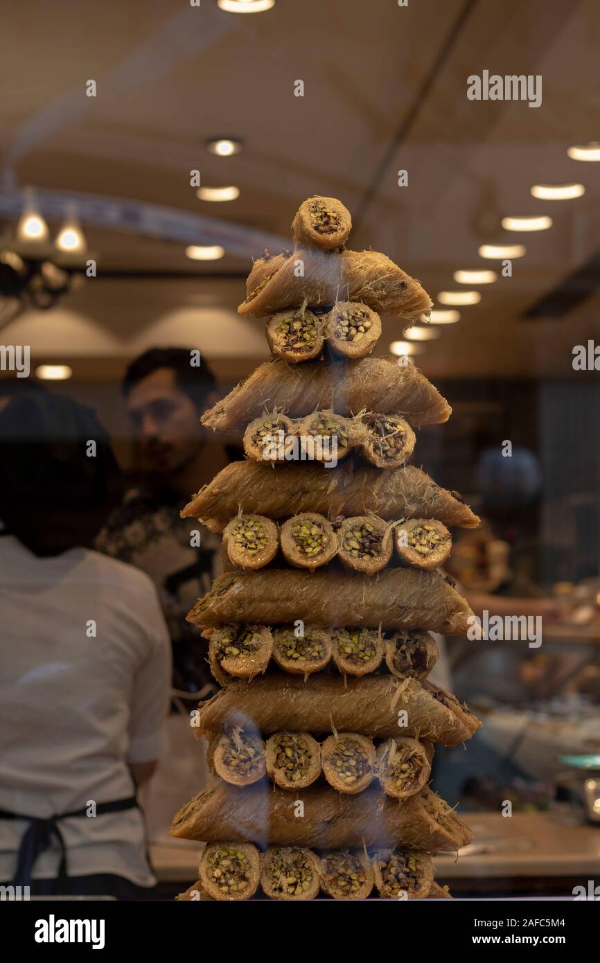 Traditional cadaif dessert. It's a Turkish-like peanut dessert. It was ...