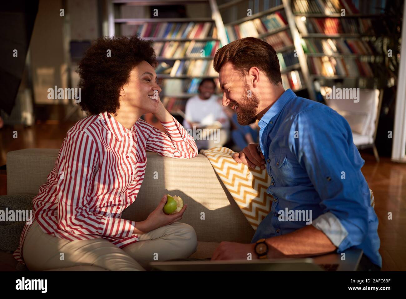 Love couple felling good together indoor Stock Photo - Alamy